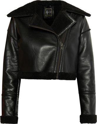 Faina Lederjacke Damen schwarz