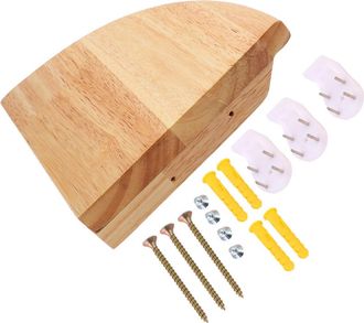 Valiclud Rustikales Eckwandregal aus Gummibaumholz F&auml;cherf&ouml;rmiges Schwebendes Holzregal zur Wandmontage Kleines Dekoratives B&uuml;cher und Deko Eckboard Radius 18 