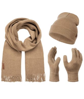 Rock Creek Winter M&uuml;tze Schal Handschuh-Set Geschenkset Winterm&uuml;tze Winterschal Winterhandschuhe Herrenm&uuml;tze Damenm&uuml;tze U-100 Beige Einheitsgr&ouml;&szlig;e