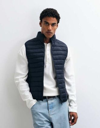 French Connection gilet l&eacute;ger matelass&eacute; bleu marine