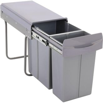 SVITA EMCombo30 Poubelle encastrable 30L (10L+20L) 2 compartiments avec couvercle syst&egrave;me de s&eacute;paration des d&eacute;chets - Svita