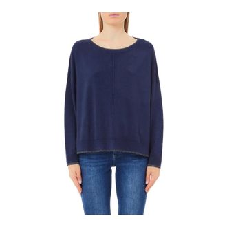 Liu Jo Damenpullover mit Lurex-Besatz - - Knitwear - Damen - Blau - M