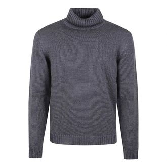 Zanone Blauer Wollrollkragenpullover - - Knitwear - Herren - Grau - L