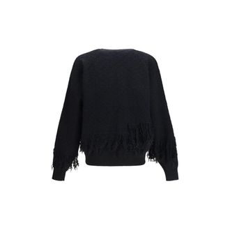 Yohji Yamamoto Fringed Wool Sweatshirt - Black