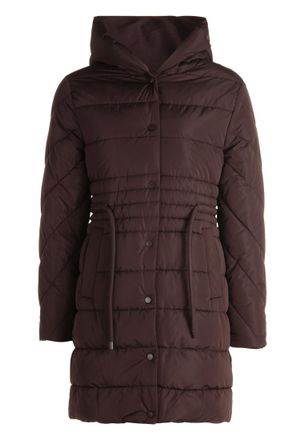 Zero Damen Steppmantel mit Knopfleiste 36, Chocolate Plum