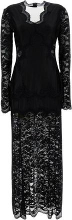 Paco Rabanne Femme, Robes, Noir, Taille: 38 FR Longue robe en dentelle