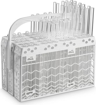Halm HALM Glasstrohhalm Spülkorb Modular Besteckkorb für Glastrinkhalme bis zu 80 Stück Reinigung im Geschirrspüler