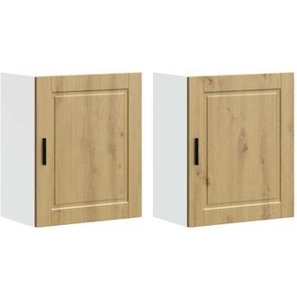 vidaXL Küchen-Hängeschränke 2 Stk. Porto Artisan-Eiche Holzwerkstoff Vidaxl
