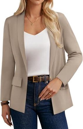 Grace Karin Cardigan long &agrave; manches longues pour femme avec revers ch&acirc;le &agrave; un bouton, abricot, XL