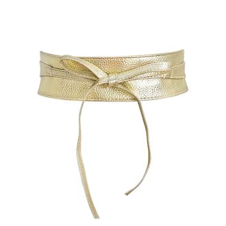 jieGorge Flauschiger Schal Damen Breiter Gürtel aus Kunstleder für Damen, vielseitiger breiter Gürtel, Fliege, Kleidungszubehör, Gürtel Handschuhe Damen (Gold,