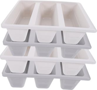 SOLUSTRE 4 Stück Teiliges Vertikales Schuhregal aus Bruchfestem Kunststoff Platzsparende Schuhaufbewahrung mit Rillen Design Minimalistisches Multi Aufbewahrun