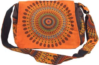 Guru Shop Schultertasche, Hippie Tasche, Goa Tasche - Orange, Unisex - Erwachsene, Baumwolle, 23x28x20 cm