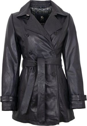 Otto Kern Lederjacke OK-009 OTTO KERN - Damen Ledermantel Trenchcoat Lammnappa nachtblau