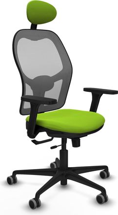 Piqueras y Crespo Ergonomischer Stuhl mit Jorqu&eacute;-Armen, h&ouml;henverstellbarer Lendenwirbelst&uuml;tze und festem Kopfteil, ausgestattet mit Syncro/Traslack und eingespritztem S