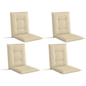 OUTSUNNY 4er Set Sitzkissen 108 x 50 x 5 cm Stuhlkissen mit B&auml;ndern, Outdoor Indoor Sitzauflage, Sitzpolster, Bankpolster f&uuml;r Gartenm&ouml;bel, Sitzsthul