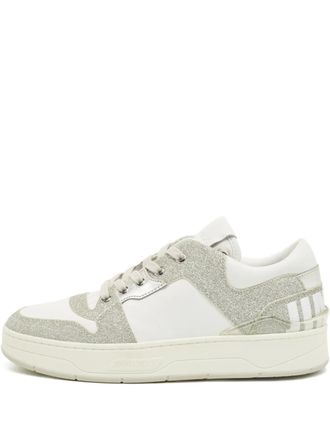 Jimmy Choo London Florent Sneakers mit Glitter-Eins&auml;tzen - Wei&szlig;