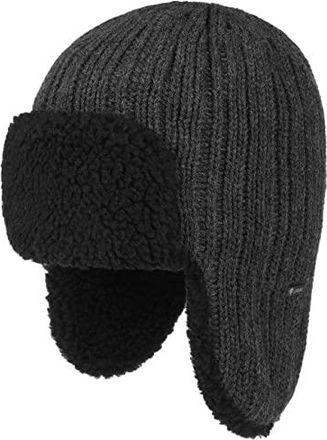 LIPODO Bonnet d&acute;Aviateur Femme/Homme - Made in The EU en Tricot prot&egrave;ge-Oreilles Laine avec Oreillettes, Doublure, Doublure Automne-Hiver Hiver - Taille Uniq