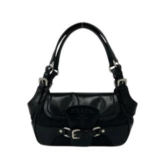 Prada Pre-owned Leder Nylon Umh&auml;ngetasche - - Pre-owned - Damen - Schwarzk - ONE SIZE
