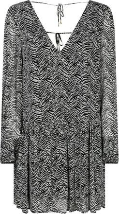 Patrizia Pepe Femme, Robes, Multicolore, Taille: 42 FR Robe &agrave; motifs avec col en V et liens au dos