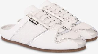 Moschino Sandales en maille et peau de veau - Blanc