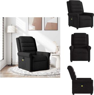 vidaXL Massagesessel Schwarz Stoff - Massagesessel - Massage Sessel - Massage TV-Sessel - Massage Fernsehsessel