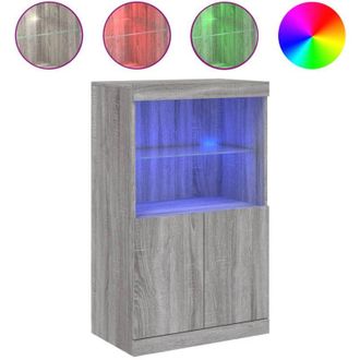 Les Tendances Buffet avec lumi&egrave;res LED sonoma gris 60,5x37x100