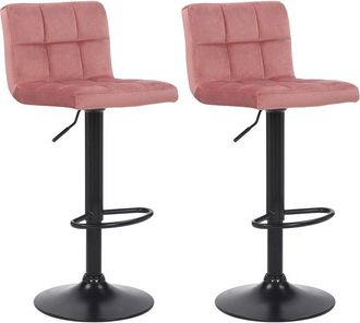 Clp Ensemble de 2 tabourets de bar Feni en velours rose