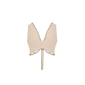 Cult Gaia Womens Beige Cotton Waistcoat Clothing