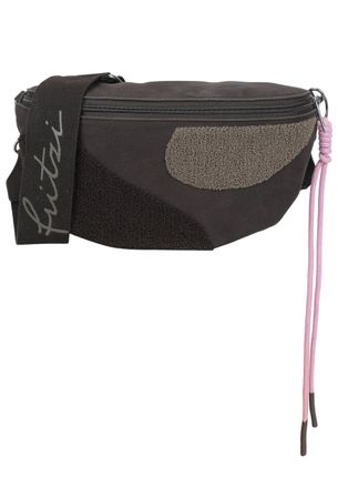 Fritzi Aus Preu&szlig;en Fritzi Bum Bag Big Limited Happy Flocked Soft Coffee G&uuml;rteltasche Crossbody Vegan Lederimitat Flockung Damen Bauchtasche Festival mit Rei&szlig;verschluss u