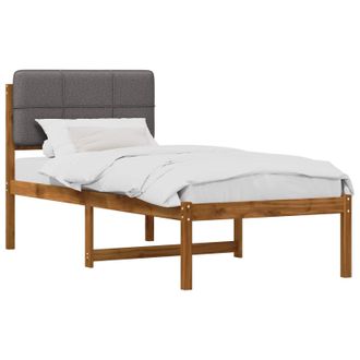vidaXL Letto Con Testiera Rivestita Naturale E Grigio Chiaro Vidaxl