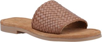 Hush Puppies Hetty Slide Leder Damen Sandalen in Hellbraun Weit