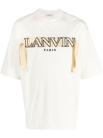 Lanvin t-shirt en coton à broderies - Tons neutres