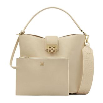 Kazar Cremefarbene Handtasche mit gepolstertem Boden und zwei Tr&auml;gern - - Bags - Damen - Beige - ONE SIZE