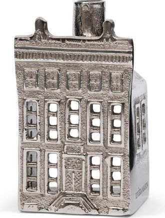 Riviera Maison Teelichthalter Silber, Teelichtständer, Dekorativer Kerzenhalter - RM Canal House Kerzenhalter Haus am Kanal - Aluminium - Handgefertigt - (LxBxH) 8.5