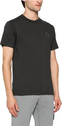 Stone Island Homme, Tops, Gris, Taille: M Compass Patch T-shirt