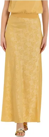 Kocca Femme, Jupes, Jaune, Taille: 40 FR Longue Jupe Florale Jacquard