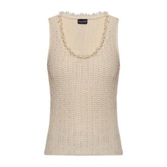 Emporio Armani Top mit offenem Halsausschnitt - - Tops - Damen - Beige - M