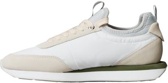 Calvin Klein Damen Retro Runner Sock Laceup Mix Mat Yw0Yw02060 Low Top, White (Bright White/Light Cashew/Med Fore), 39 EU