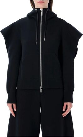 sacai Kapuzen-Sweatshirt mit Rei&szlig;verschluss - - Sweatshirts & Hoodies - Damen - Schwarzk - XL