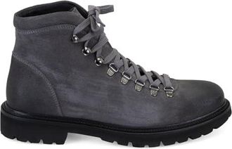 Desa Bottines en Daim &agrave; Lacets pour Homme Talon de 4 cm, Respirantes | Gris - 44