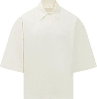 Fear of God Homme, Tops, Beige, Taille: XS Polo Court Signature Ann&eacute;es 90