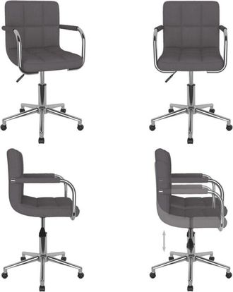 vidaXL Esszimmerstuhl Drehbar Taupe Stoff - Vidaxl