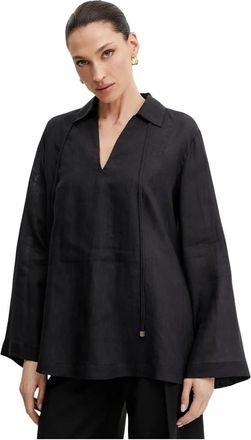 Michael Kors Haut tunique &agrave; col - Femme - Blouses et Chemises - Noir - Taille: 38 FR