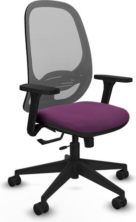 Piqueras y Crespo Drehstuhl mit 3D-Armen, h&ouml;henverstellbare Lendenwirbelst&uuml;tze, ausgestattet mit Syncro/Translack und Schneideschaum, Grau/Violett