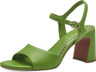 Marco Tozzi Damen Sandalen mit Absatz mit Verstellbarem Riemen Vegan, Grün (Apple), 39 EU