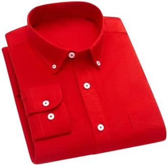 Generic Chemise &agrave; manches longues pour homme, coupe classique, poche simple, coupe ajust&eacute;e, haut d&eacute;contract&eacute;, tissu Oxford doux et solide pour le bureau, C282