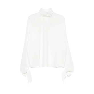 Emporio Armani Bluse mit Schleifen-Detail und hohem Kragen - - Blouses & Shirts - Damen - Wei&szlig; - M