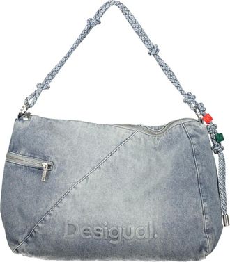 Desigual Femme, Sacs, Bleu, Taille: ONE Size Half Logo Denim Leiria 2.0 Bag