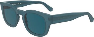 Calvin Klein CA-38320 Round-Lens Acetate Sunglasses - Blue