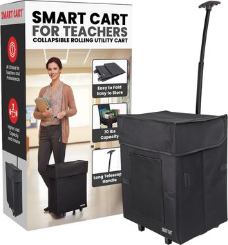 Dbest Products Smart Cart Rolling Mehrzweck-Korb, zusammenklappbar Blackout
